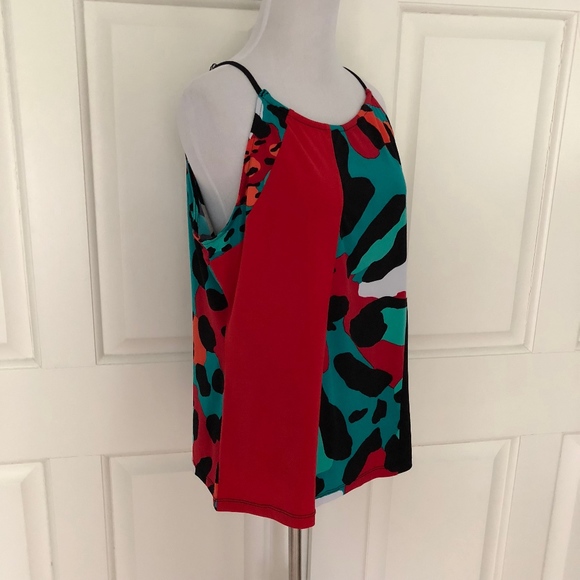Worthington | Tops | Cami Blouse Color Block Bold Mod Floral | Poshmark